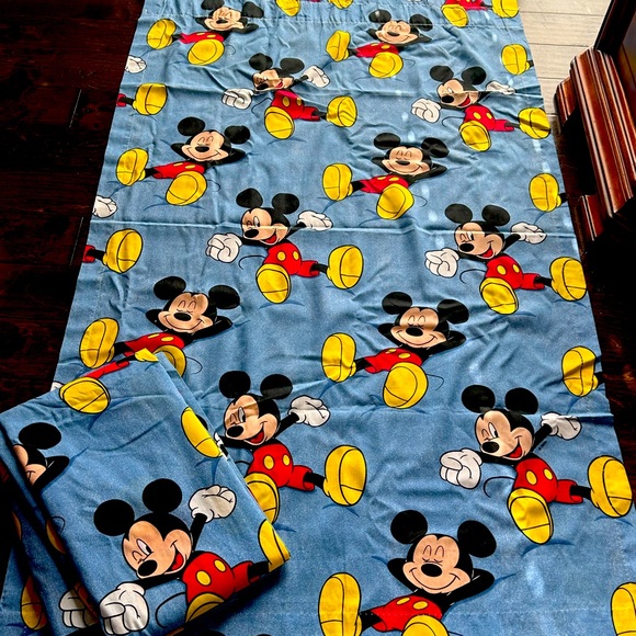 Disney | Accents | Vintage Mickey Mouse Curtains 4 Panels 39 Wide 64 ...